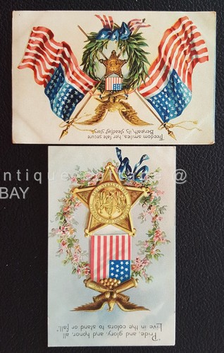 LOT antique 2 GAR DECORATION DAY patriotic PC raphael tuck embossed | eBay
