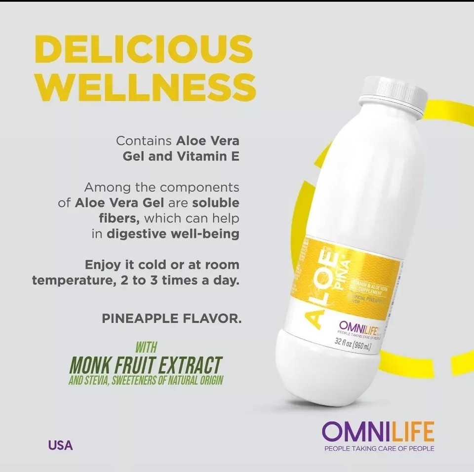 Omnilife Aloe Piña Container, net content 960 milliliters ( 2 Pack ) | eBay