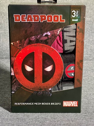 MARVEL DEADPOOL 3 PACK PERFORMANCE MESH BOXER BRIEFS HERO ELITE - Small ...