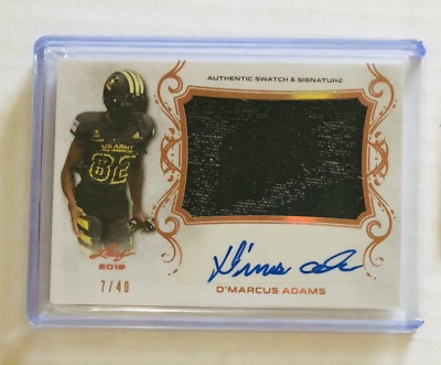 D’Marcus Adams 2018 Leaf Army Patch Auto 7/40 Florida State Seminoles ...