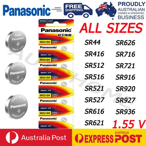 Panasonic SR44 SR416 SR512 SR516 SR521 SR527 Silver Oxide Watch Battery ...