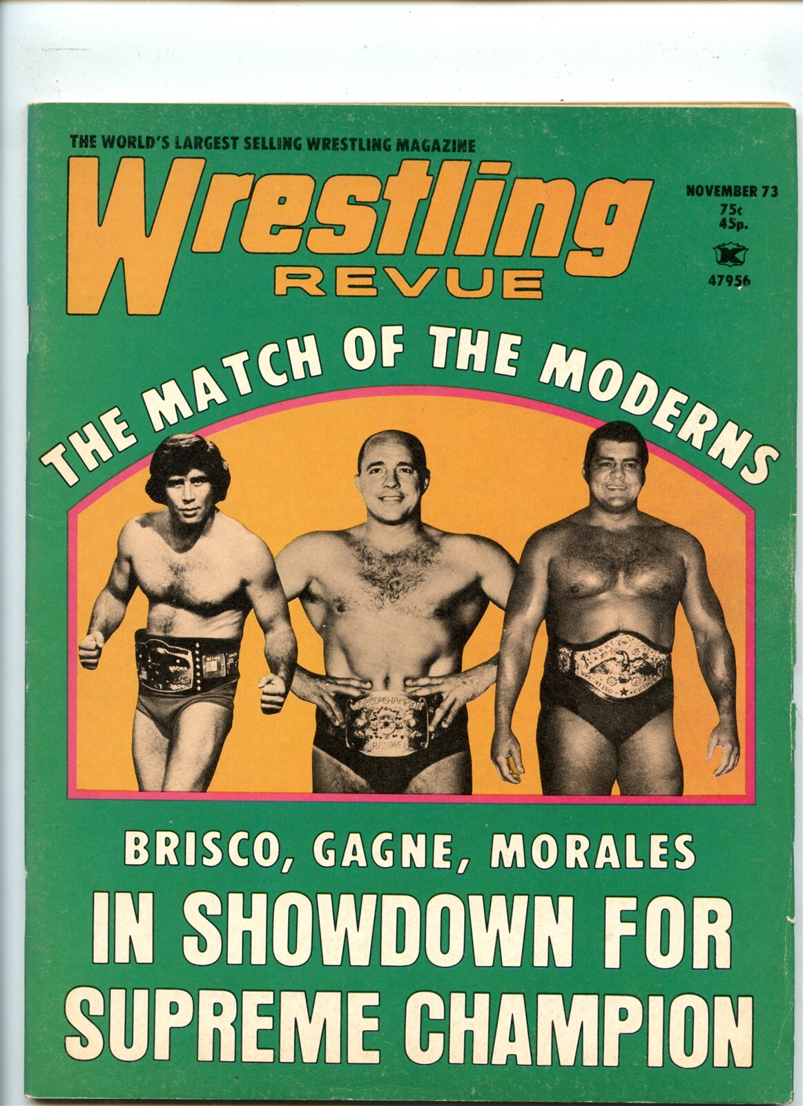 WRESTLING REVUE 11/73 JUDELL DULONG GREAT MEPHISTO HARLEY RACE DORY ...