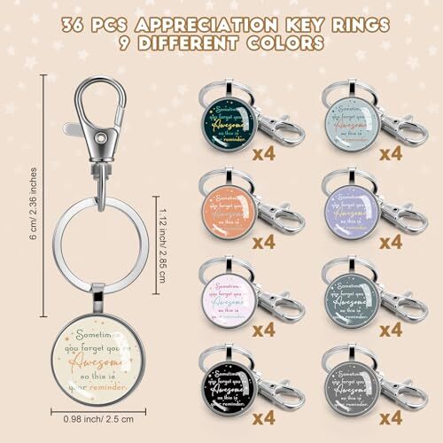 18 Pieces Inspirational Keychain Bulk Employee Appreciation Key Chain ...