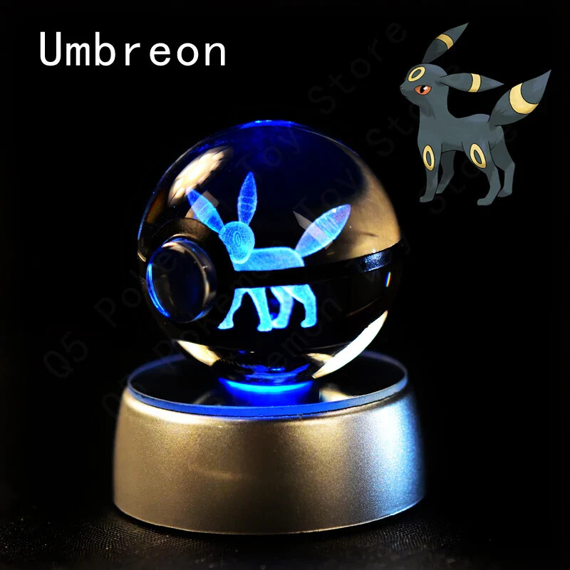 POKEMON 3D CRYSTAL BALL, WITH LED LIGHT BASE, Beautiful to make a gift ...