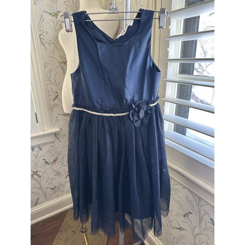 Girls H&M Fancy Dress Sz 7-8 years Navy Blue Sparkle Christmas Wedding ...