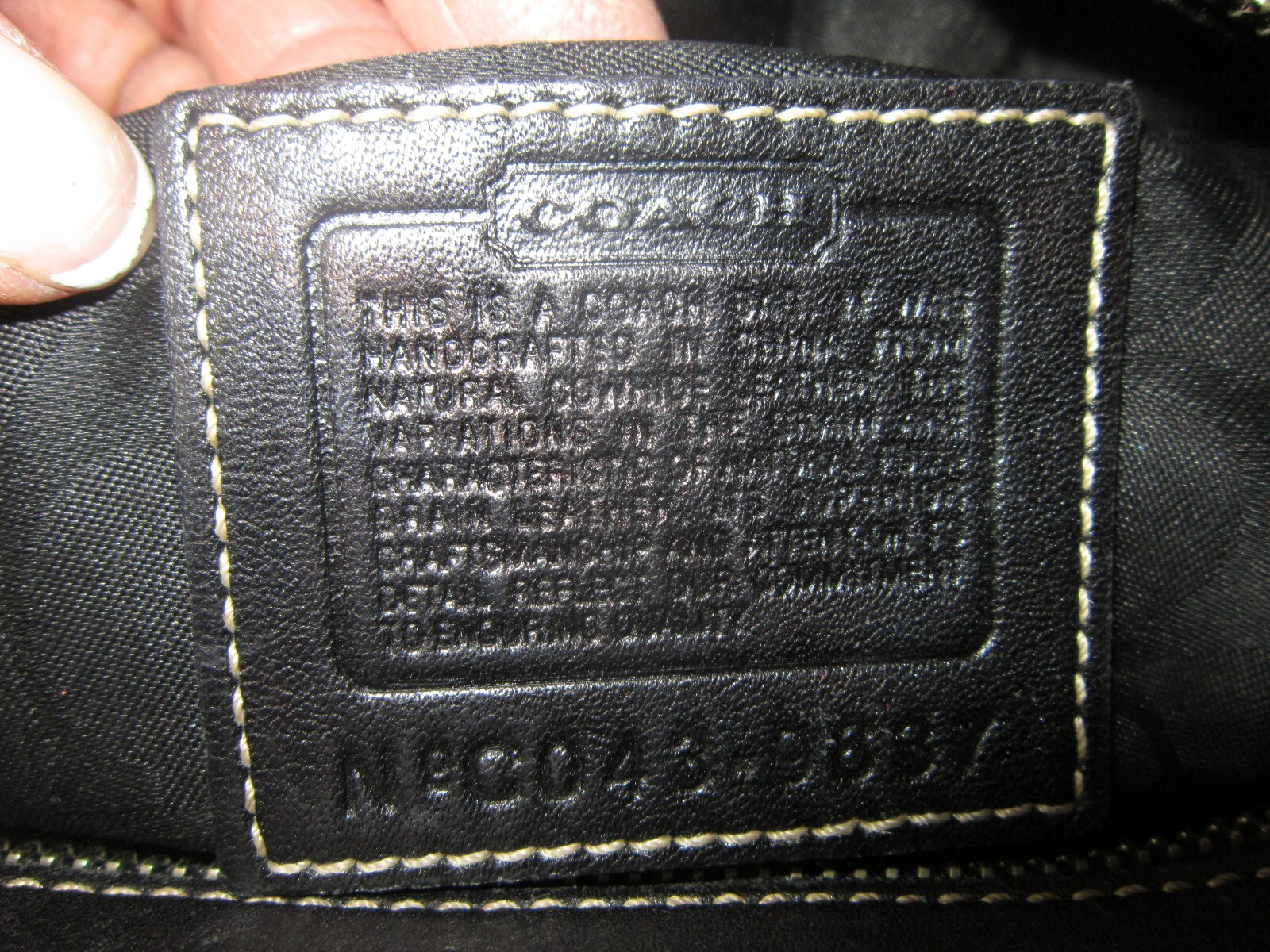 Coach NO.C043-9637 Black Leather Shoulder Handbag Purse Top Zip Front ...