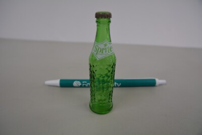 Vintage Sprite Miniature Soda 3" Glass Bottle Metal Cap mini green, No ...