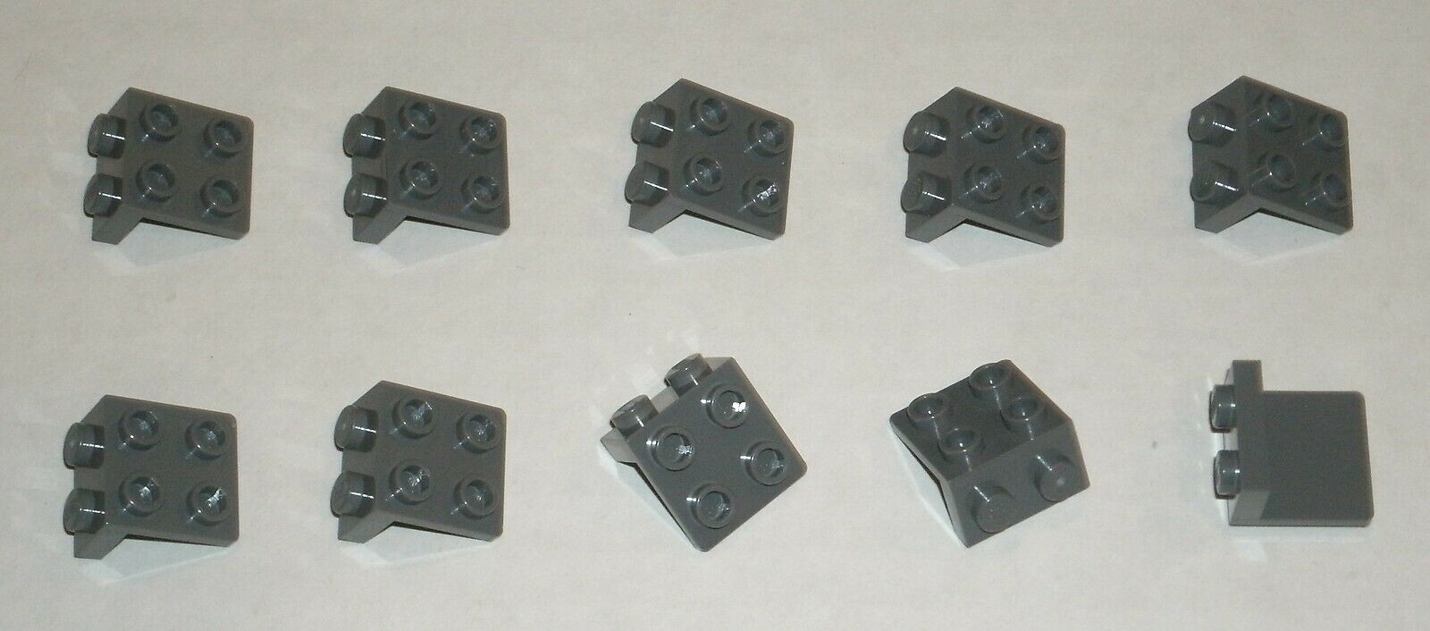 LEGO NEW 1x2-2x2 Dark Stone Grey Bracket Top (10x) 6117972 6048854 ...