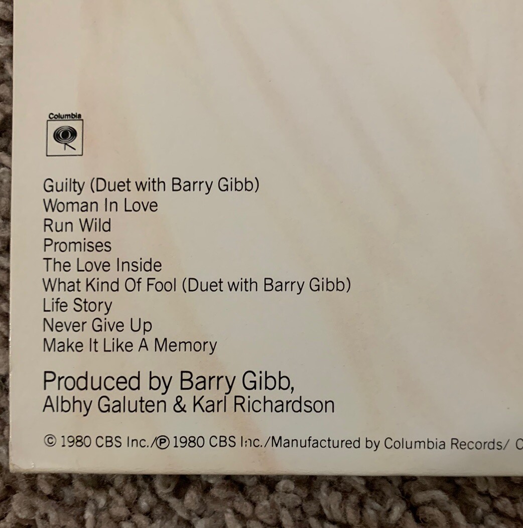 Barbara Streisand Guilty 1980 FC 36750 LP Record Columbia Barry Gibb ...