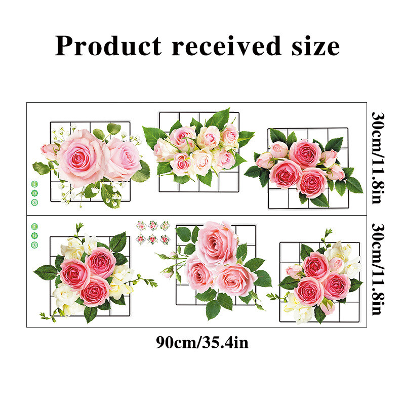 3D Vivid Green Plants Grid Wall Decal Green Leaves Wall Sticker Home ...
