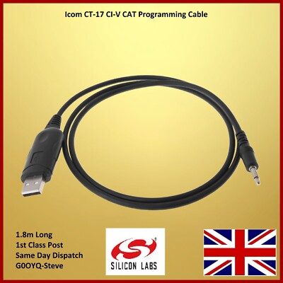 Icom CT-17 CI-V CAT Programming Cable IC- 7000 IC-7100 IC-7200 IC-7410 ...