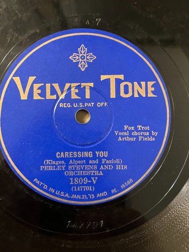 Velvet Tone 78RPM Record #1809-V "Caressing You" Stevens Orchestra | eBay