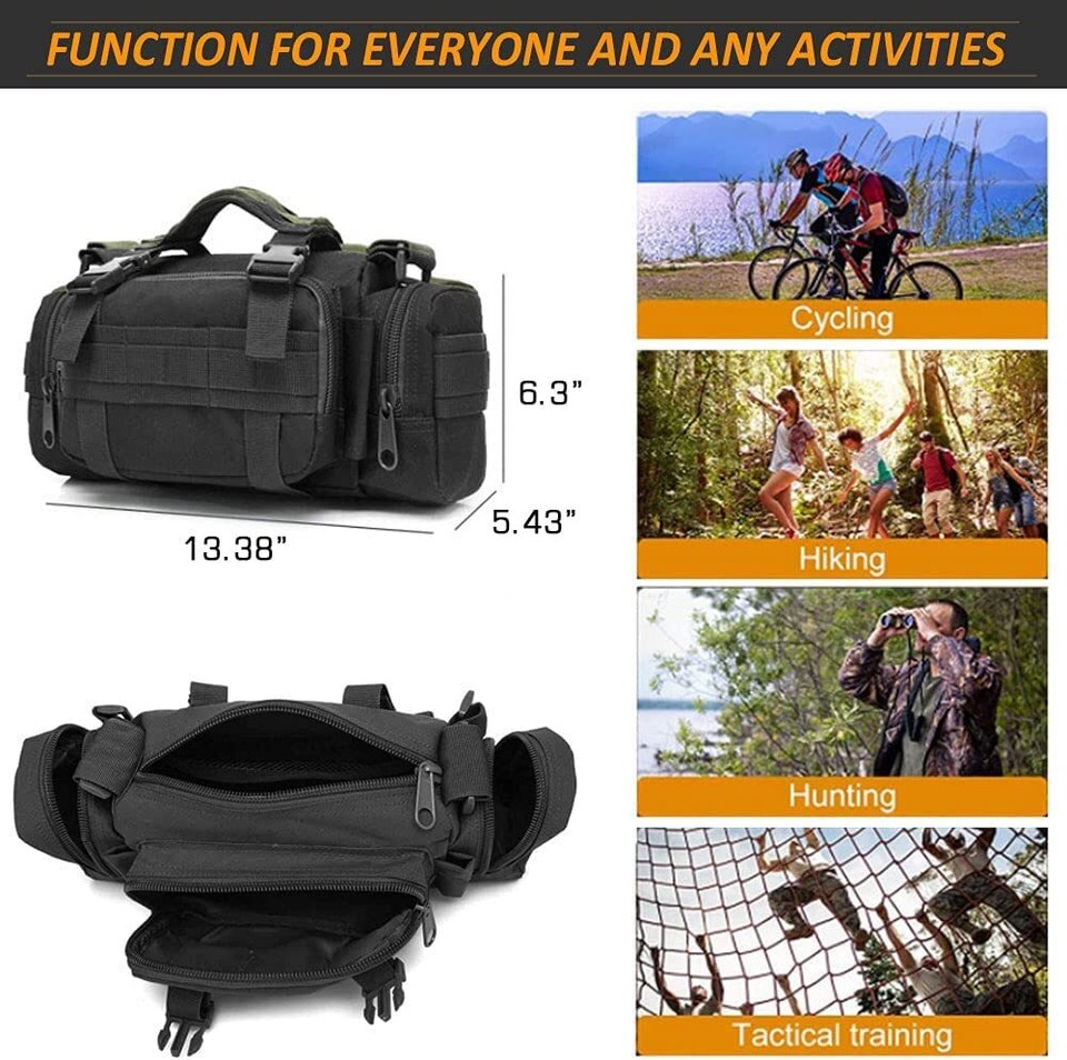 Military Duffel Waist Bag Molle Bicycle/Motorcycle Waterproof Fanny ...