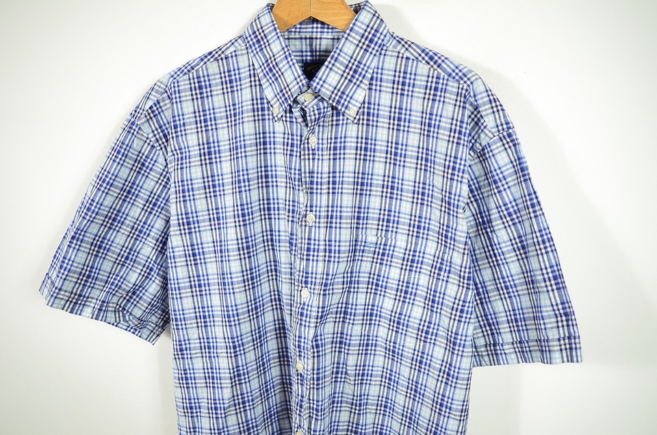 PAUL & SHARK _ MEN'S SHORT SLEEVE SUMMER CHECK SHIRT _ size 44 / 2XL ...