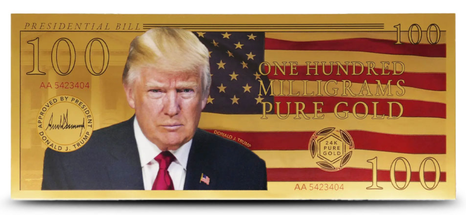 RARE DONALD TRUMP 24K GOLD AURUM® COLLECTIBLE NOTE – PURE GOLD ...