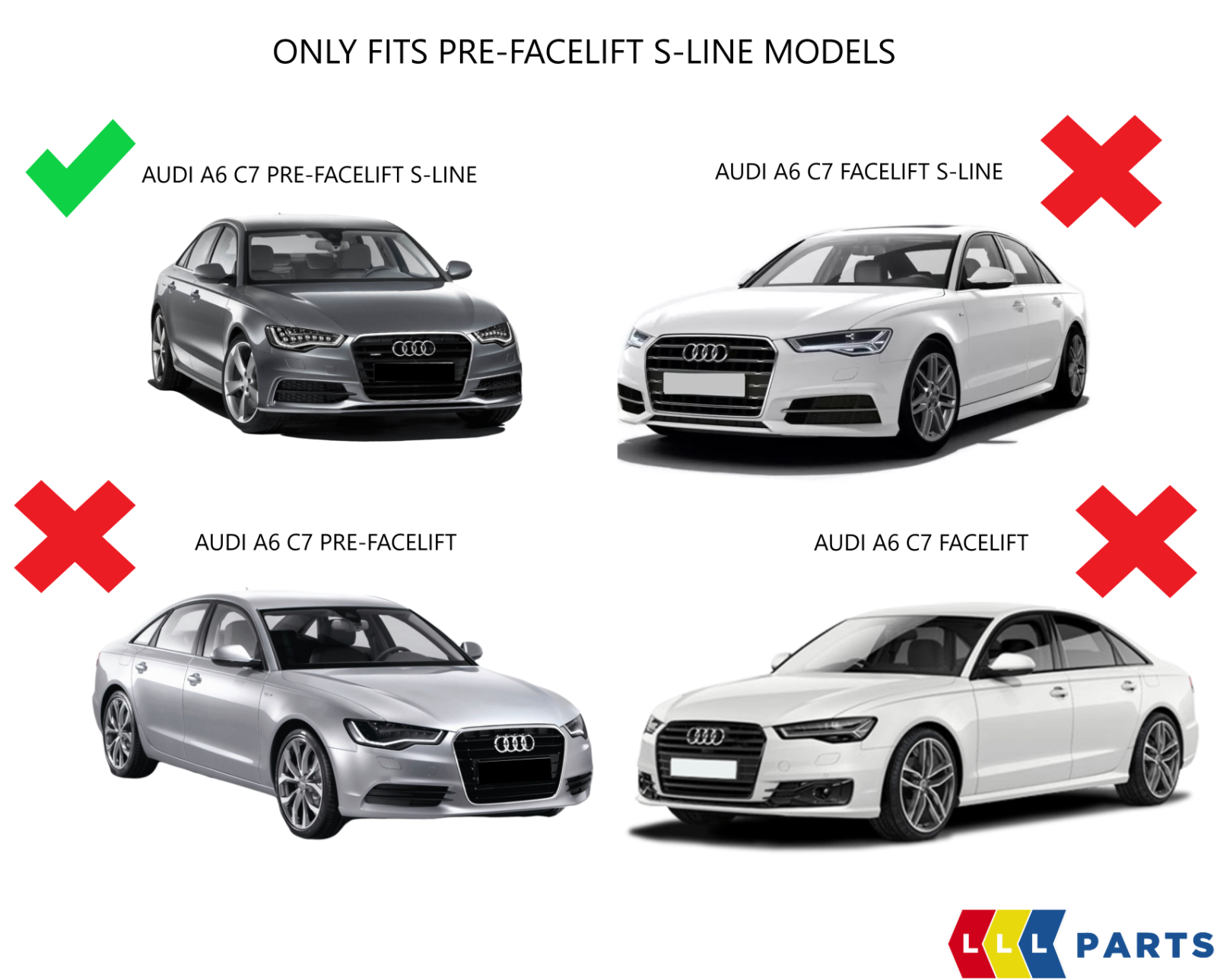 AUDI ORIGINAL A6 C7 S LINE O/S RECHTE STOSSSTANGE GRILL NEBELLICHT ...