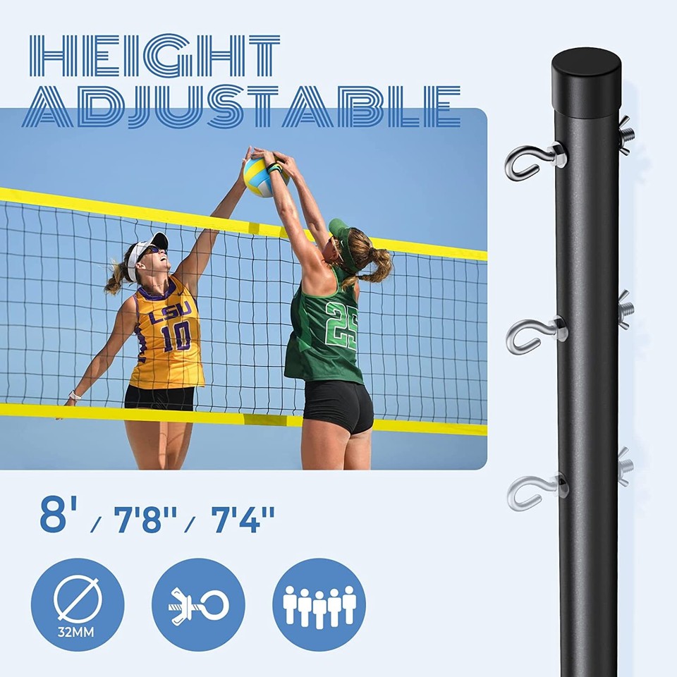 32FT x 3FT Professional Volleyball Net Outdoor Beach Heavy Duty with ...