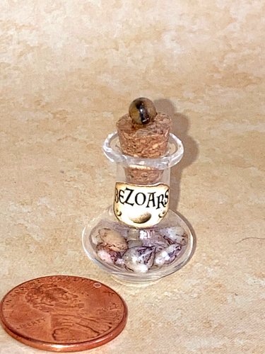 Tiny Glass Metal Potion Bottle Bezoar mini magic witch wizard Harry ...