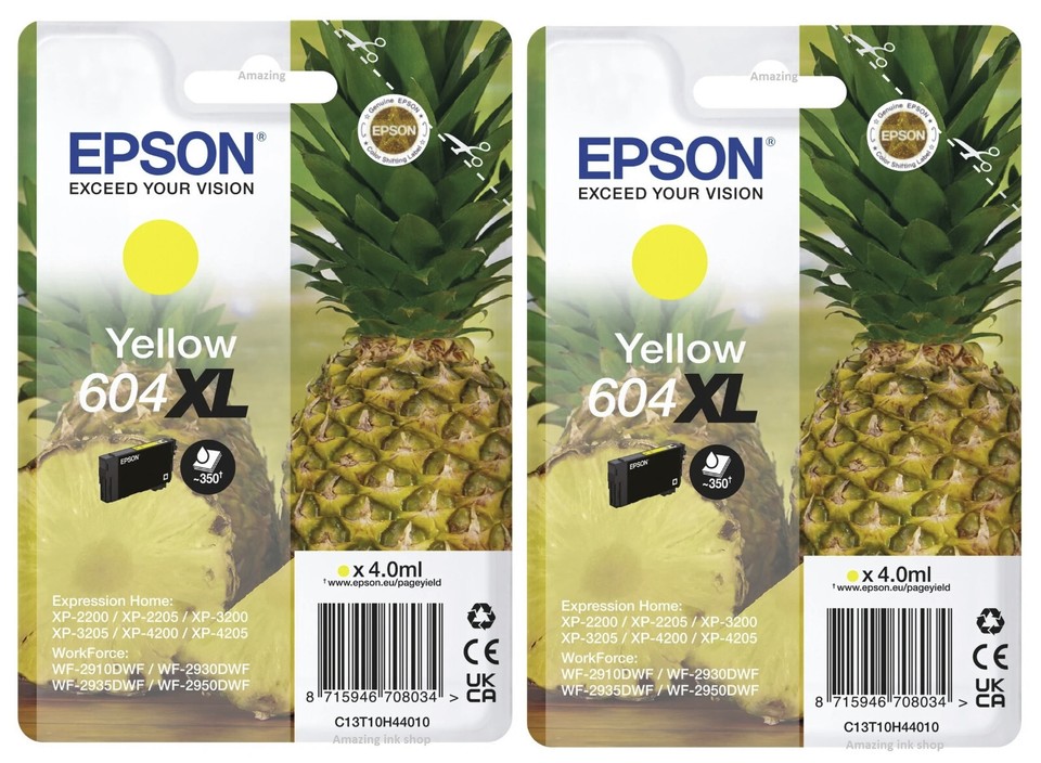 Original Epson 604, 604XL, Pineapple Ink Cartridge, LOT | eBay UK