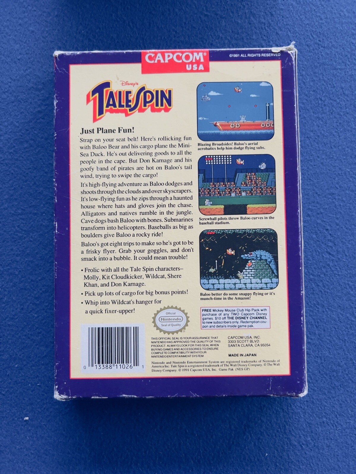 Disney's TaleSpin NES Nintendo Box Manual CIB Complete CAPCOM Insert ...
