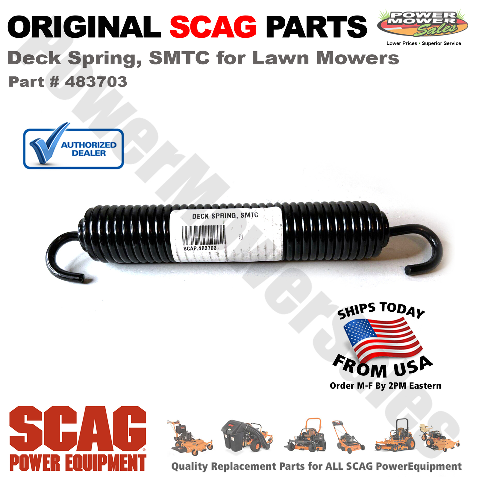 Genuine OEM Scag Deck Spring, SMTC for Lawn Mowers / SCZ61RD-31FX ...