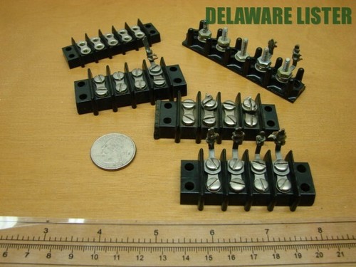 Mixed Lot of 5 Vintage Jones Wiring Wire Terminal Block/Strip 4&5 port ...