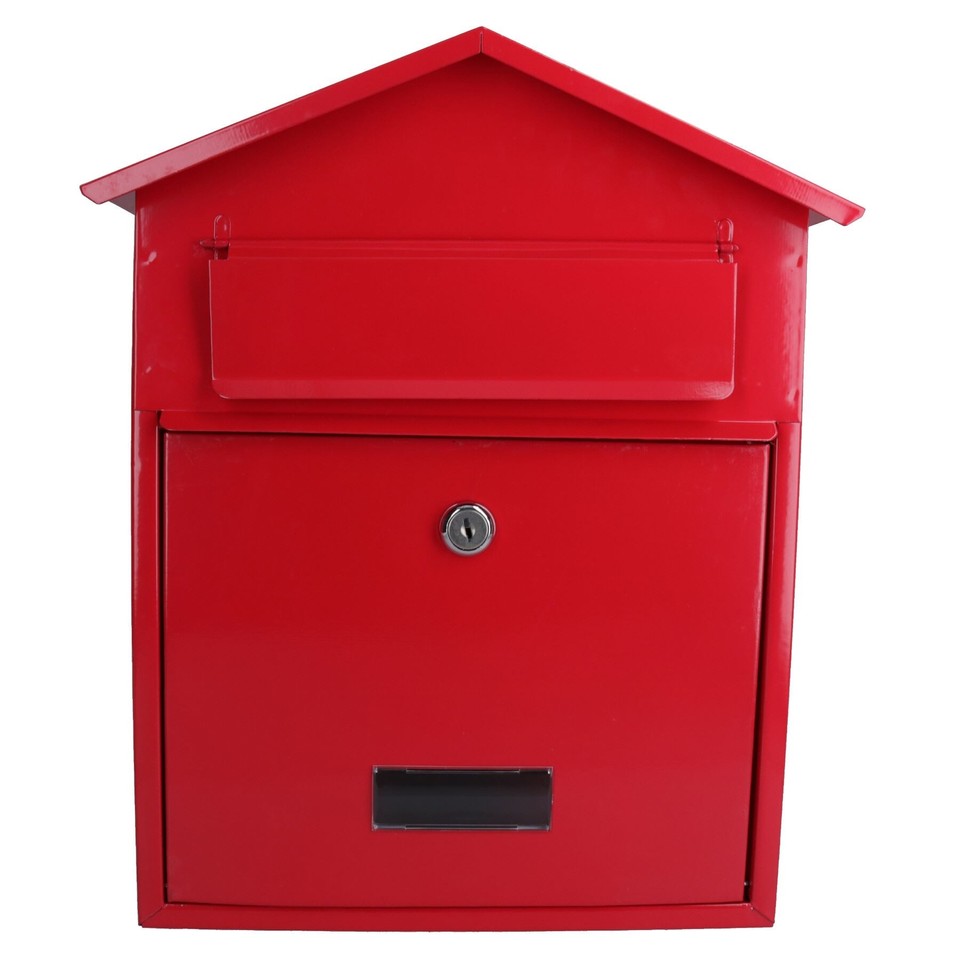 Letter Post Mail Box Metal Red Wall Door Gate Fence Garden House ...