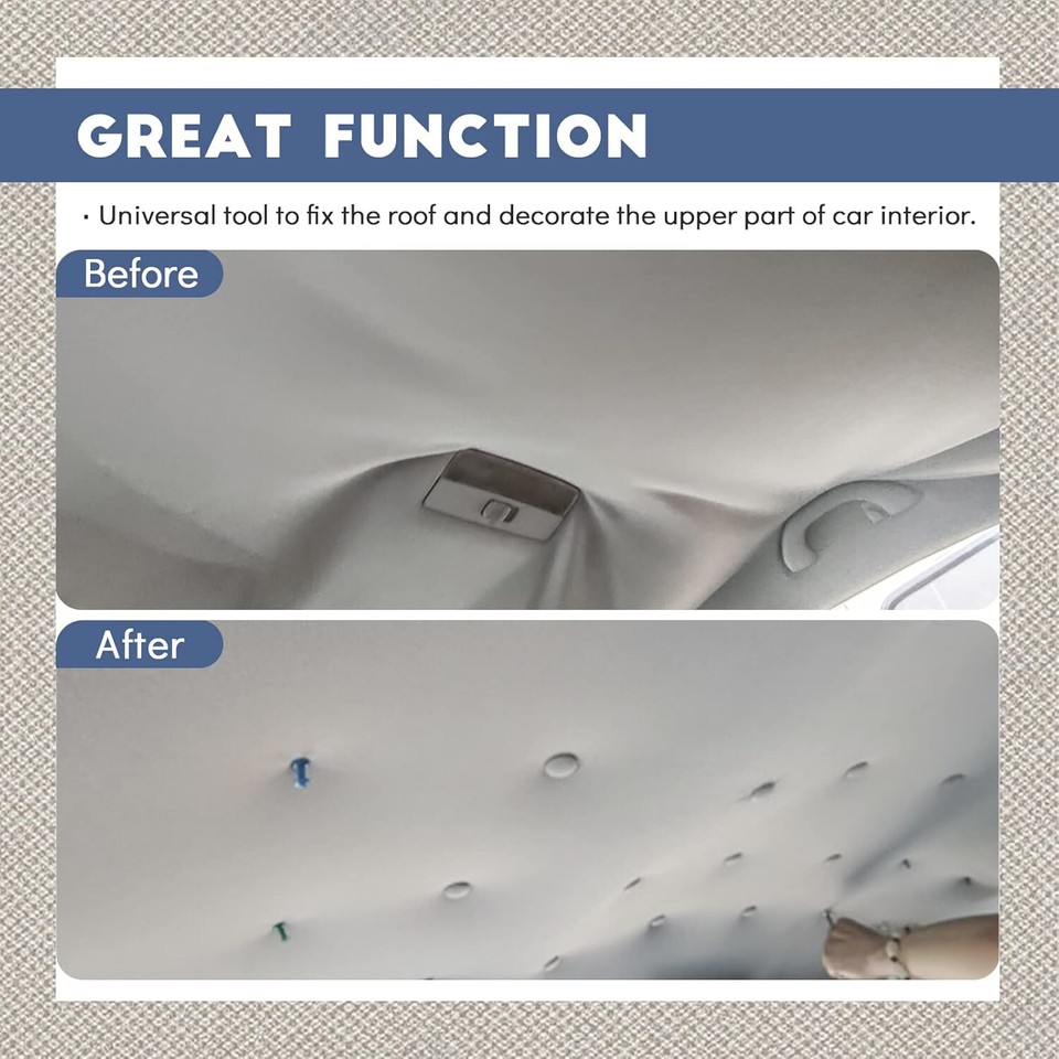 60pcs Car Roof Liner Ceiling Kit Repair Buckle Sagging Headliner Pins ...