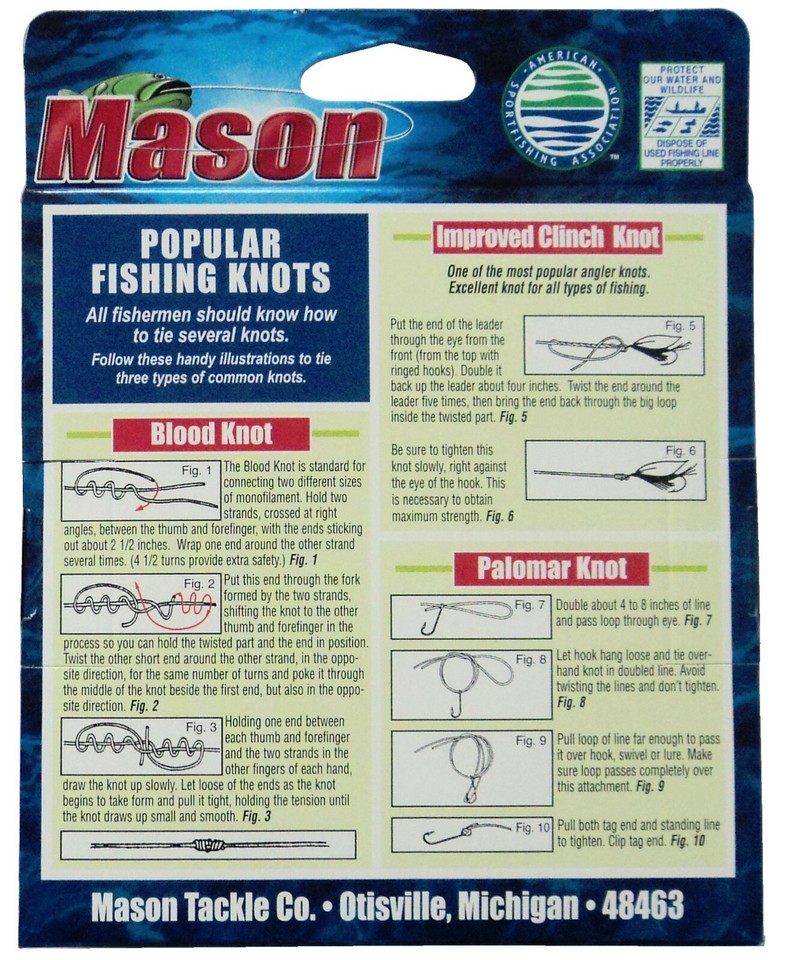 Mason Premium Co-Polymer T-Line Monofilament Fishing Line, 250 Yds ...