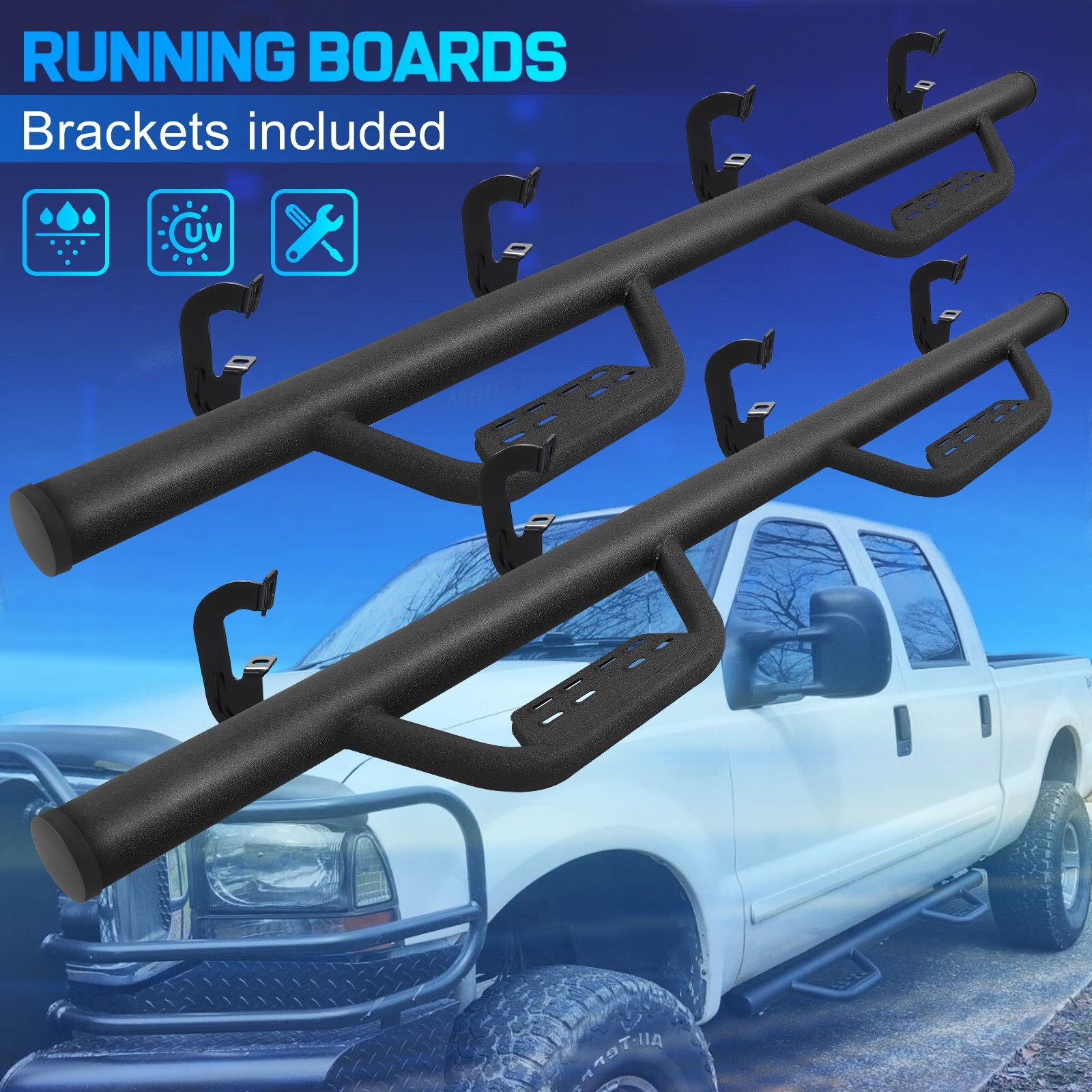BOC For 07-18 Chevy Silverado Crew Cab Running Boards Side Step Drop ...
