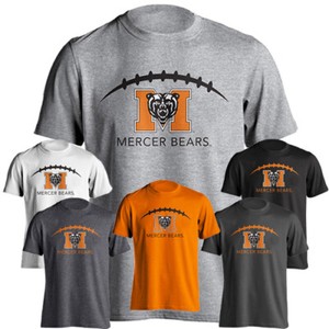 Mercer University Bears MU Laces Out Football Logo Short Sleeve T-Shirt ...