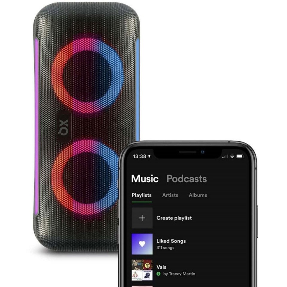 2x Set Party Boom Box Bluetooth Speaker 40W Lautsprecher LED Licht ...