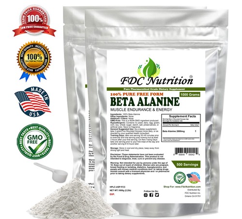 Beta Alanine Unflavored 8.8lb (4000g) 100% Pure Powder 2000 Servings ...
