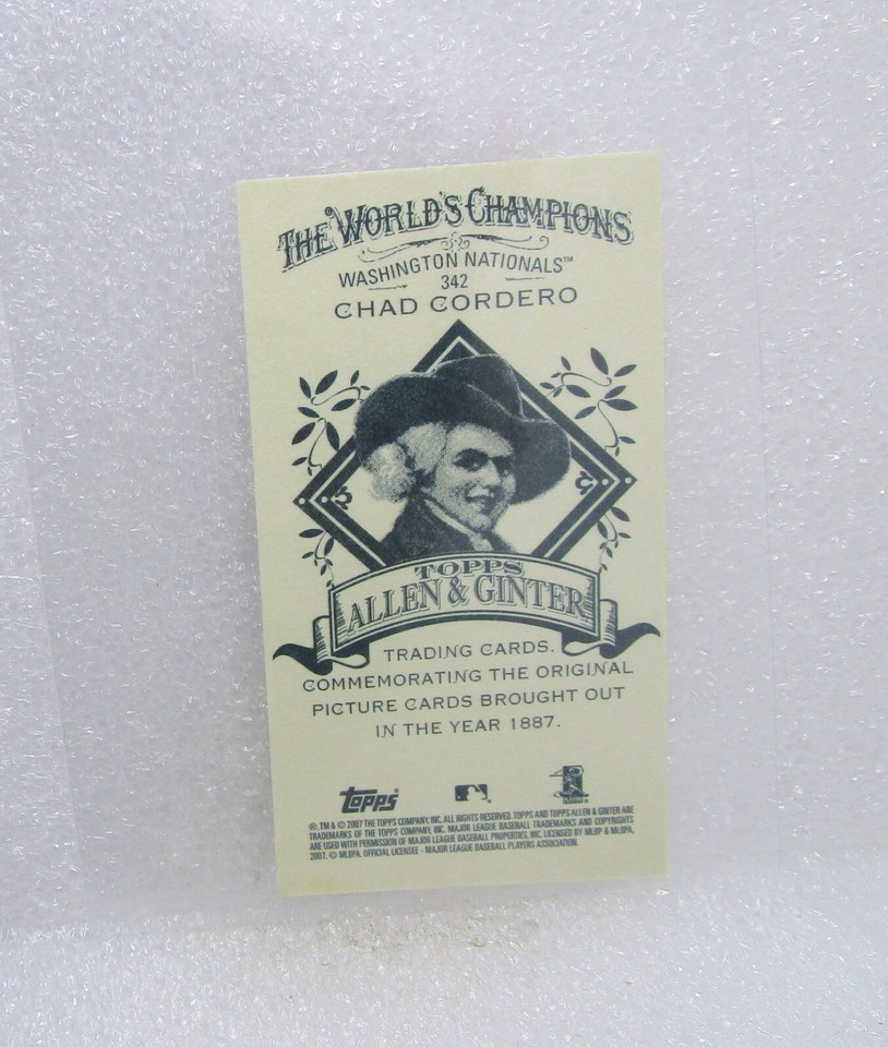 2007 Topps Allen and Ginter Mini A and G Back #342 Chad Cordero | eBay