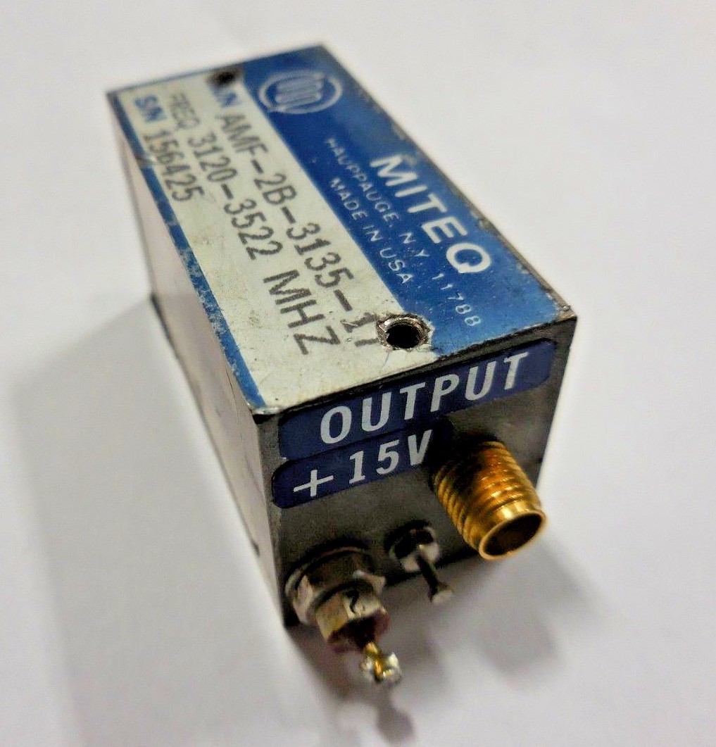 Miteq AMF-2B-3135-17 RF Microwave Amplifier (3120-3522 MHz, +15V Output ...