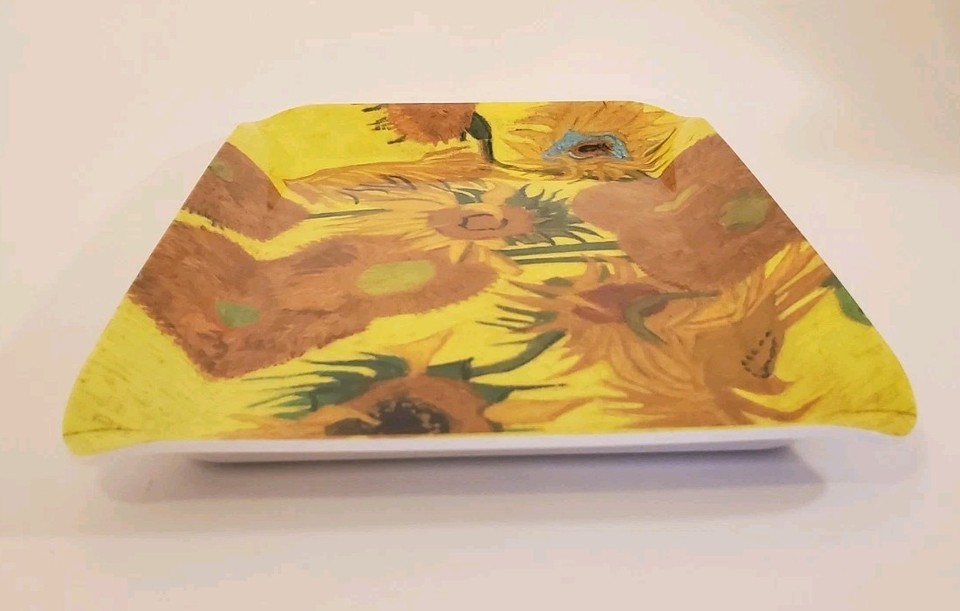 Vincent van Gogh "Sunflowers" Melamine Tray Desserts Appetizers 9.5" × ...