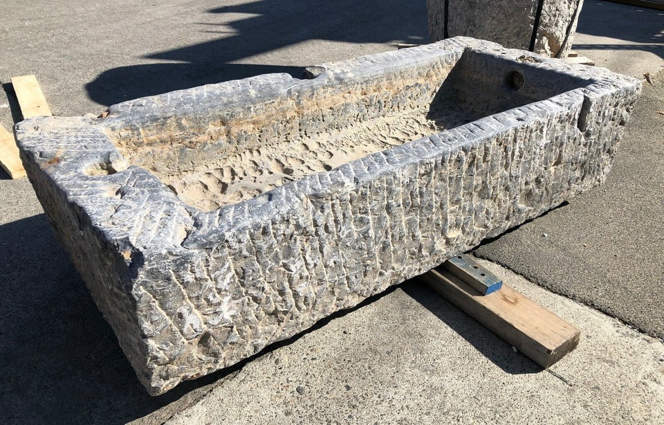 Hand hewed Stone Vessels – Rock Planters – Fountain Base Vessel ...