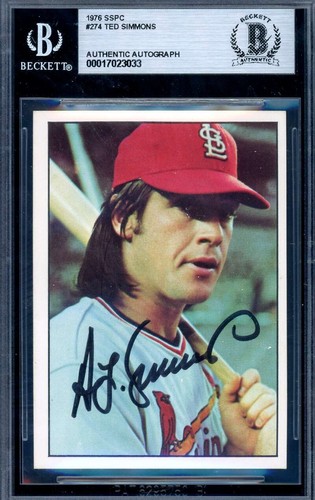 Ted Simmons Beckett BAS Signed 1975 SSPC Cardinals Autographed | eBay
