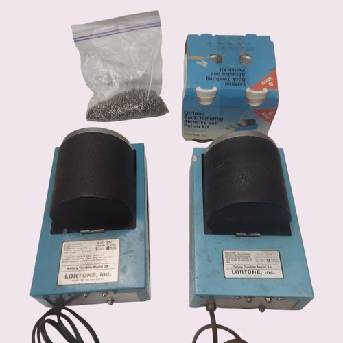 Lortone Rock Tumbler Lot - Two Machines, Two Barrels, Abrasives ...