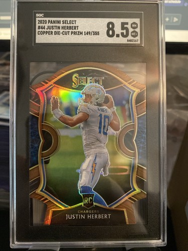 2020 Panini Select Copper Prizm DieCut Justin Herbert /355 (RC) SGC 8.5 ...