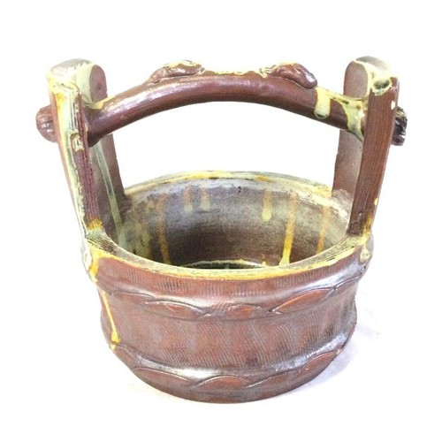 Vintage Japanese Tanba ware Hand Bucket Basin Vase | eBay