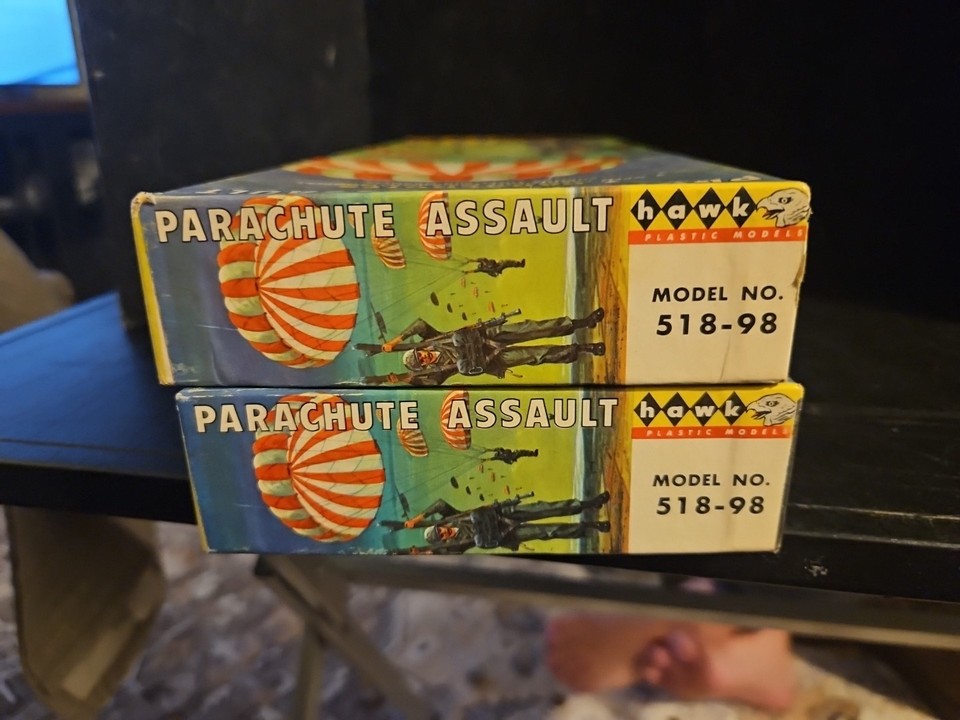 Vintage (1959) HAWK Kit No.518:98, PARACHUTE ASSAULT, 1/48, NOB | eBay