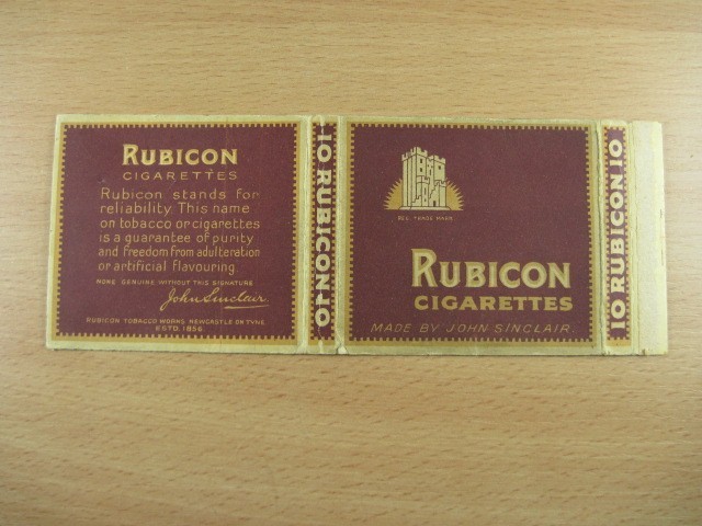 10 Rubicon cigarettes by John Sinclair c.1900/46 - hull only - cond.exc ...