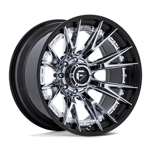 22x10 Fuel Wheels FC402 Catalyst Chrome W/ Gloss Black Lip Rims (4pcs ...
