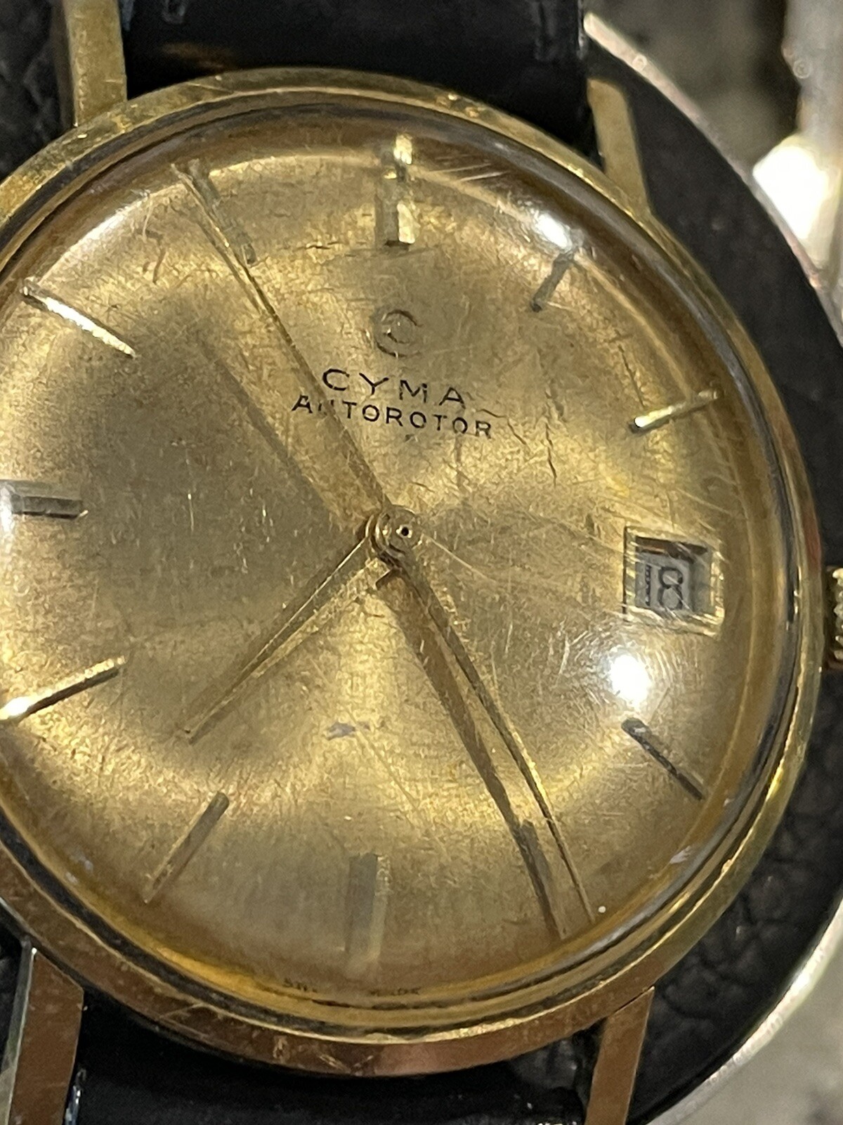 CYMA 18K Gold Vintage Rare Automatic Date Watch | eBay