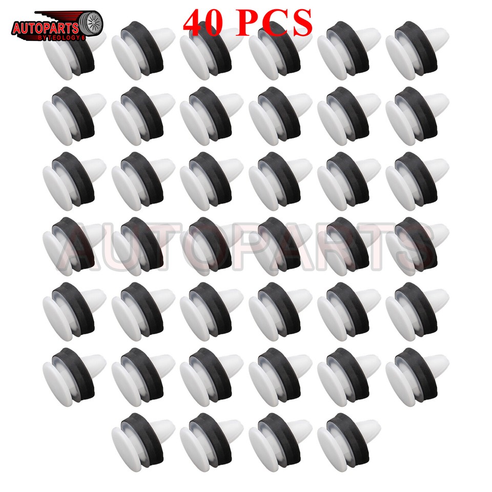 40x White Wheel Opening Molding Clips Retainer Fastener Screws W/ Seal ...