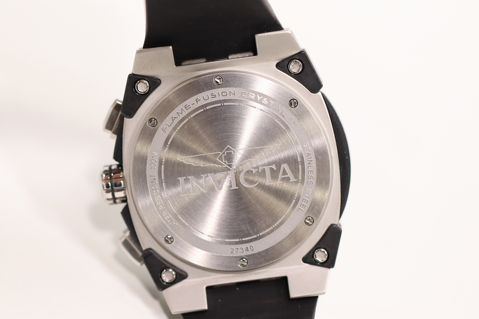 Invicta Men's S1 Rally Quartz 100m Stainless Steel/Black Silicone Watch ...