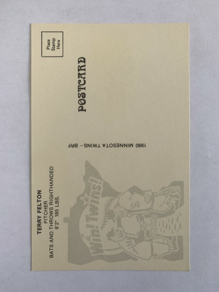 1980 Twins Postcards #8 Terry Felton - Minnesota Twins | eBay