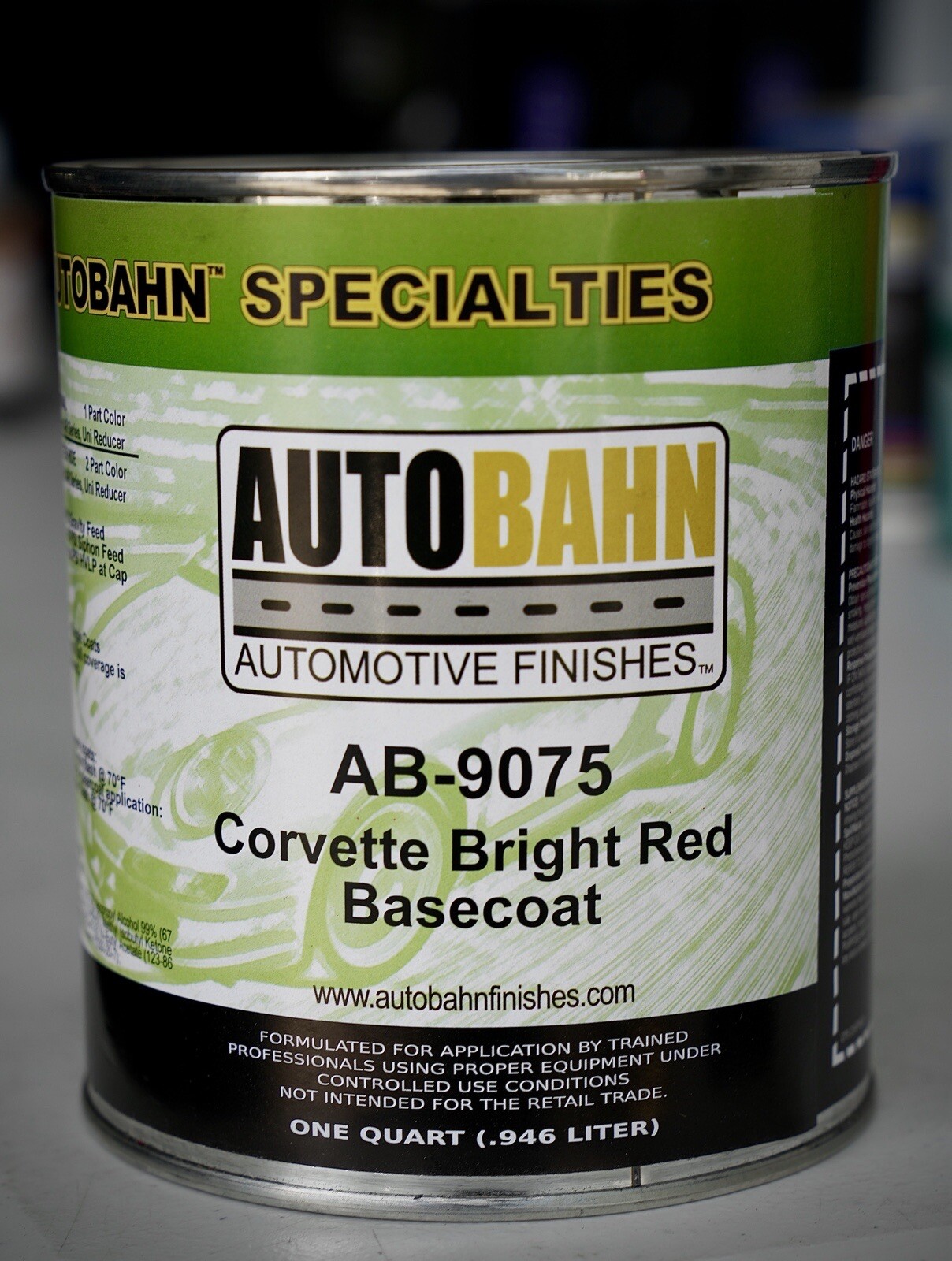 Autobahn Corvette Bright Red Basecoat Auto Paint QUART Size. GM Code ...