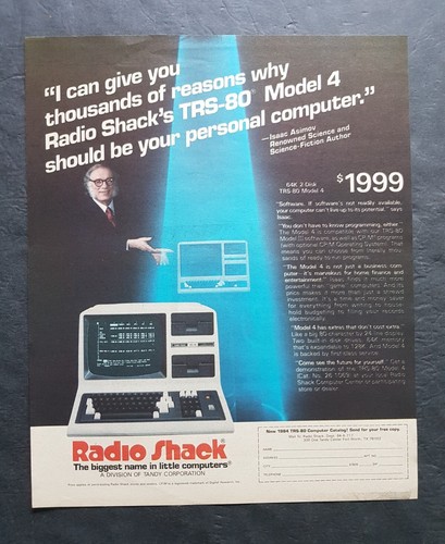 Radio Shack TRS-80 Model 4 PC Promo Print Advertisement Vintage 1983 | eBay